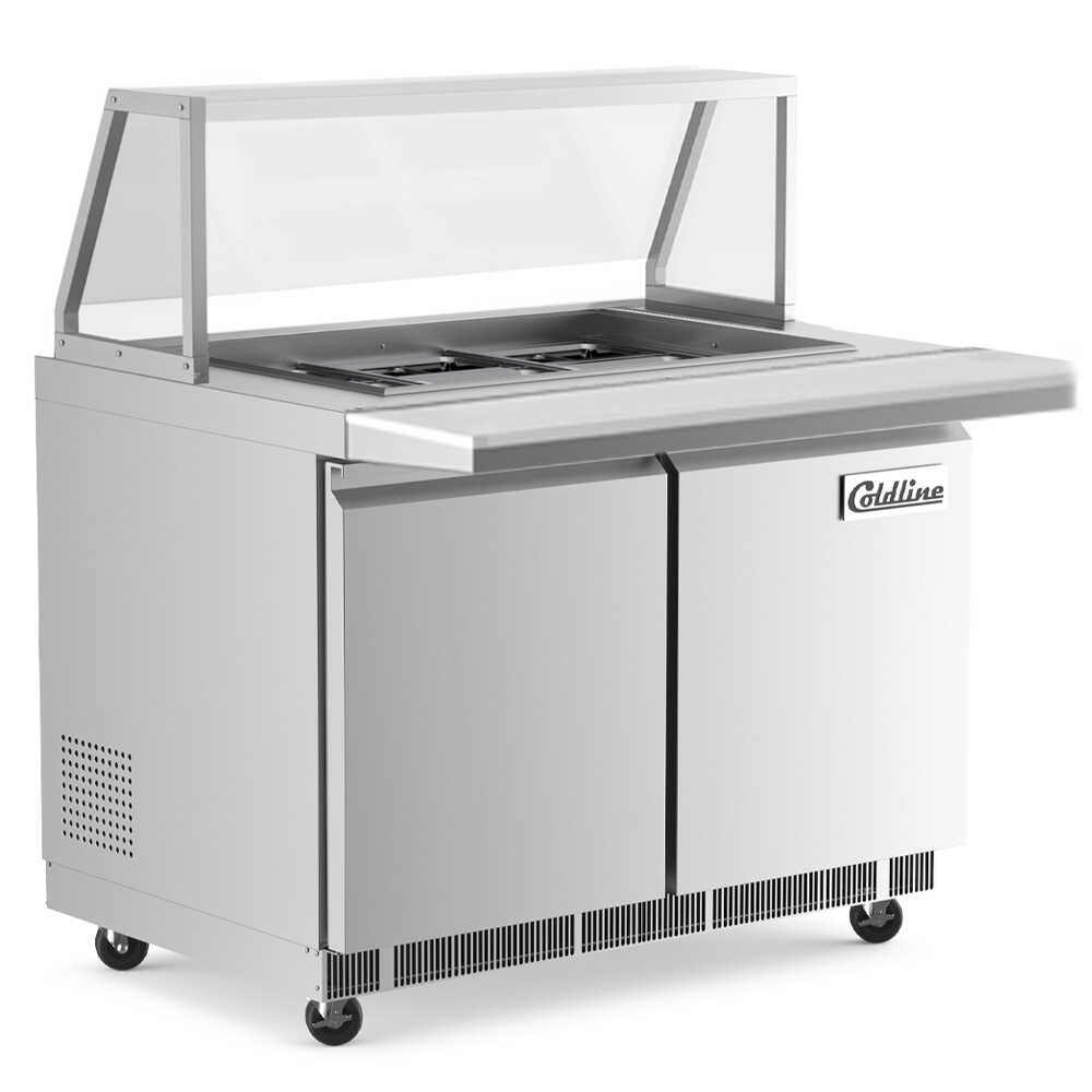 Coldline CBT48 48" Refrigerated Salad Bar with Cutting Board and Sneez