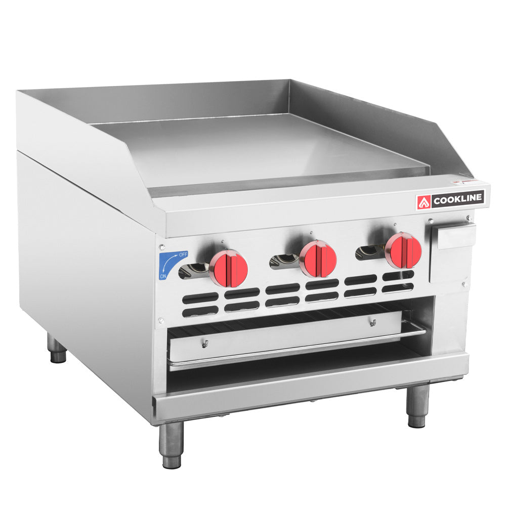 RGB-24M 24" Commercial Countertop Gas Raised Griddle Broiler Combo - 5 ...