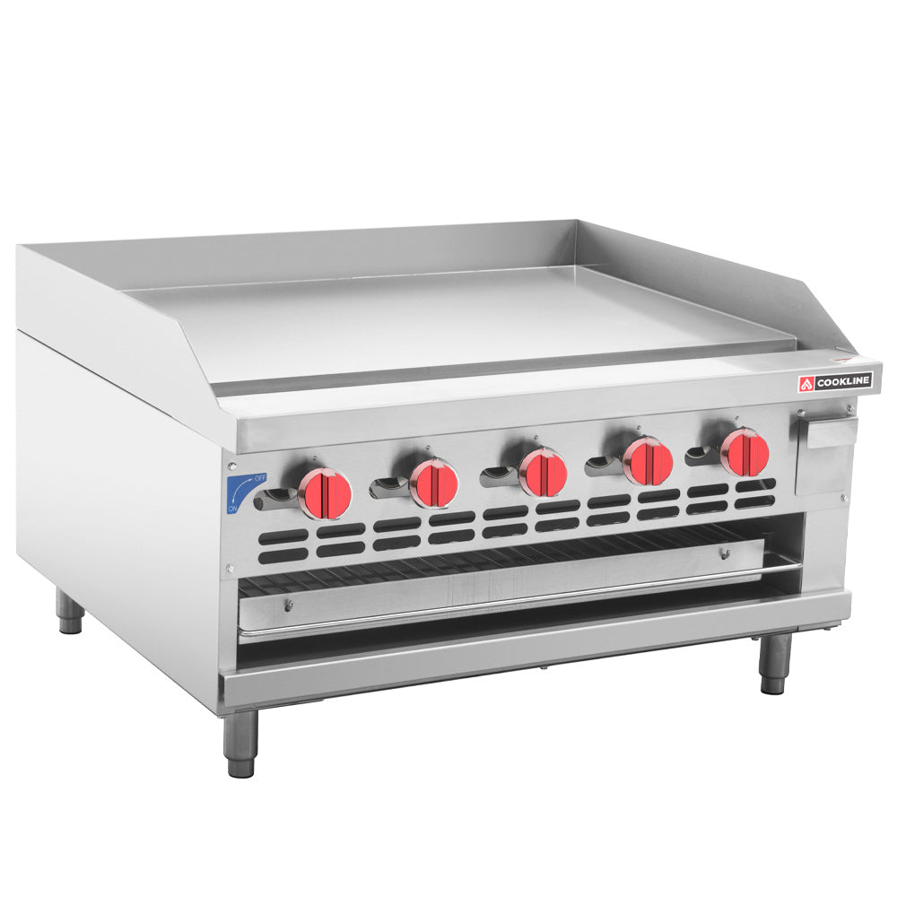 RGB-36M 36" Commercial Countertop Gas Raised Griddle Broiler Combo - 9 ...