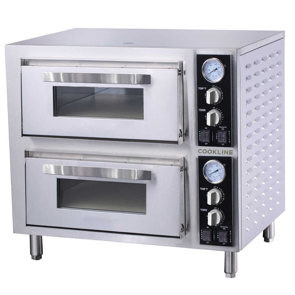 Cookline CPO-2D Double Deck Countertop Pizza Oven with Two Independent