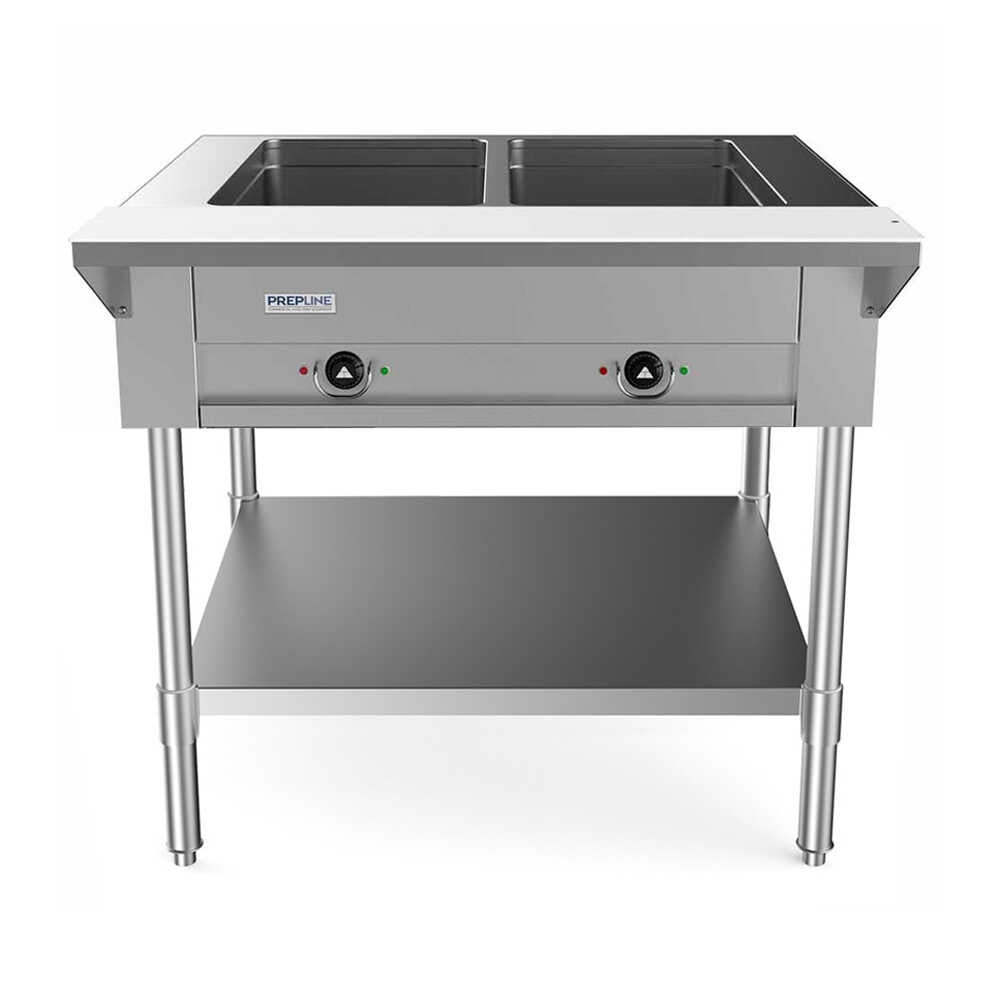 EST30-2O 32" Two Well Electric Hot Food Steam Table with Undershelf