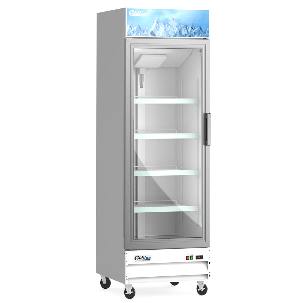 Coldline D12-W-L 27" Left-Hinged White Glass Door Merchandiser Freezer ...