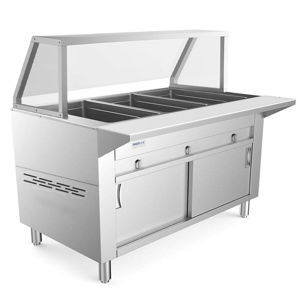 GSTC48-3S 48" Two Well Gas Hot Food Steam Table with Enclosed Base and ...