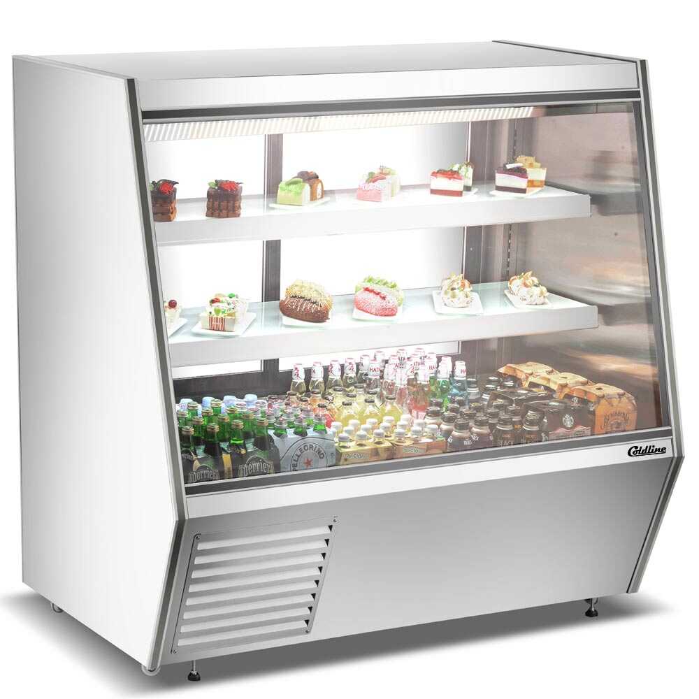 HDL60 60" Refrigerated Slanted Glass High Meat Deli Case with Rear Sto