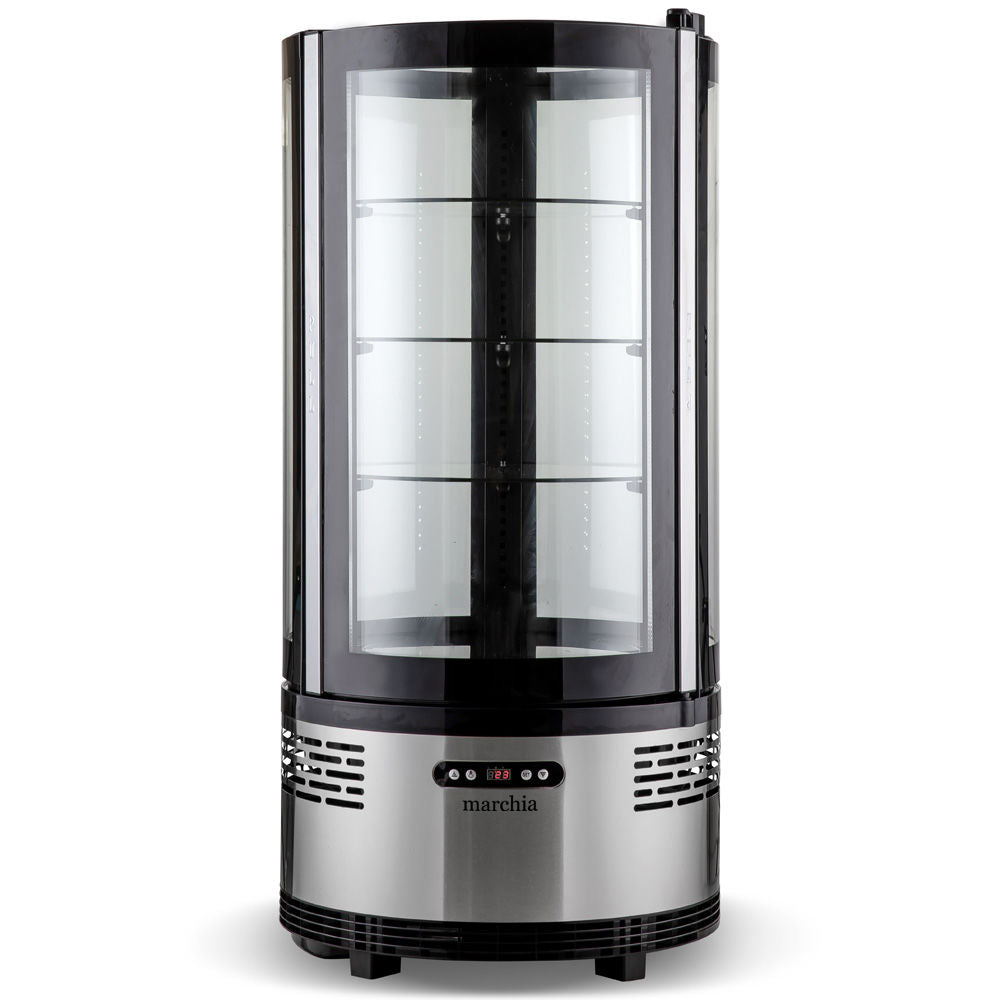 MVSR100 Countertop Refrigerated Vertical Curved Glass Cake Display Cas