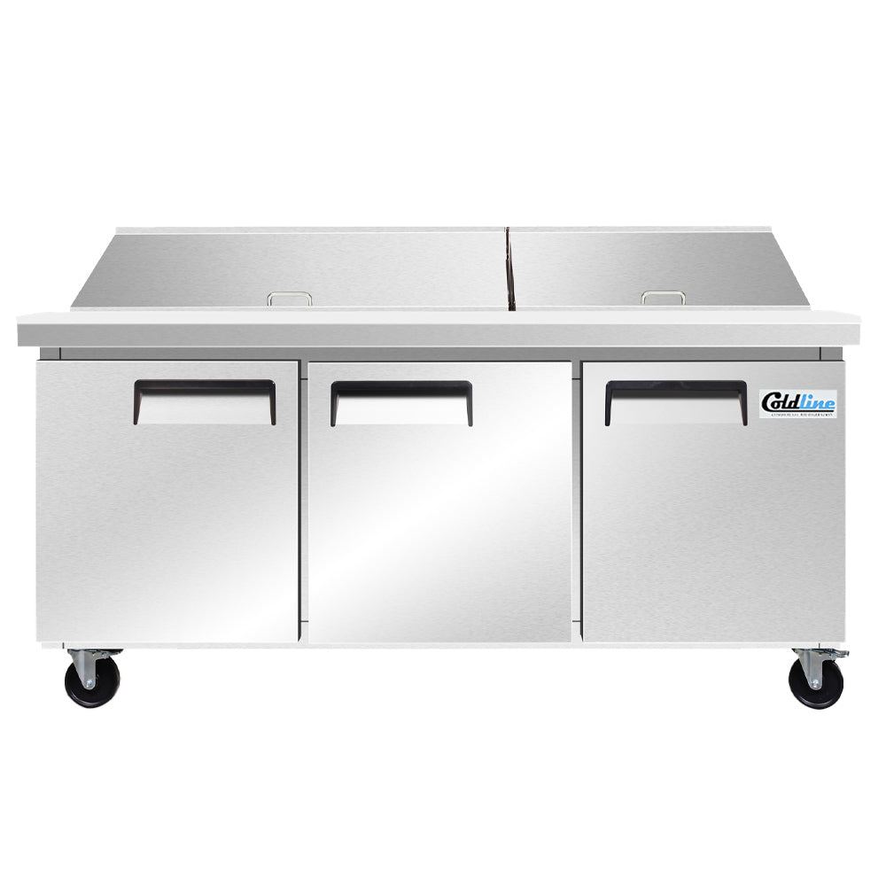 Coldline SMP72-T 72" Mega Top Refrigerated Sandwich Prep Table with Cu