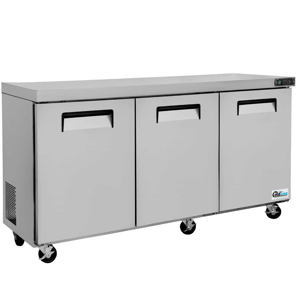 Coldline UCN-72R 72" Narrow Depth Undercounter Worktop Refrigerator ...