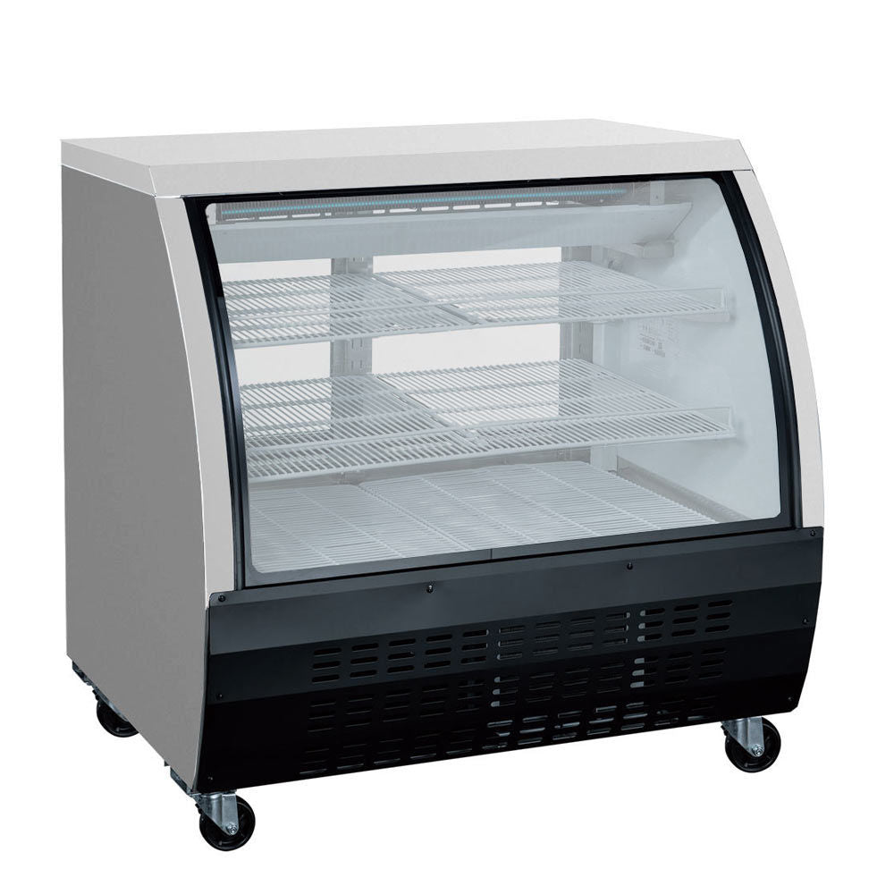 DC36-B 36" Black Refrigerated Curved Glass Deli Meat Display Case